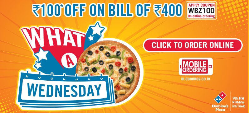 Domino's Rs.100/- OFF on 400 in Trichy - Get Domino's Rs.100/- OFF on ...
